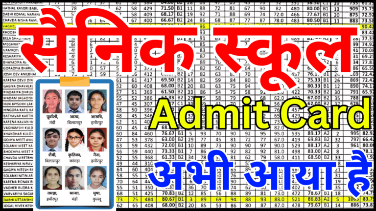 Sainik School Entrance Exam Admit Card 2026 Latest News - Navodaya Trick
